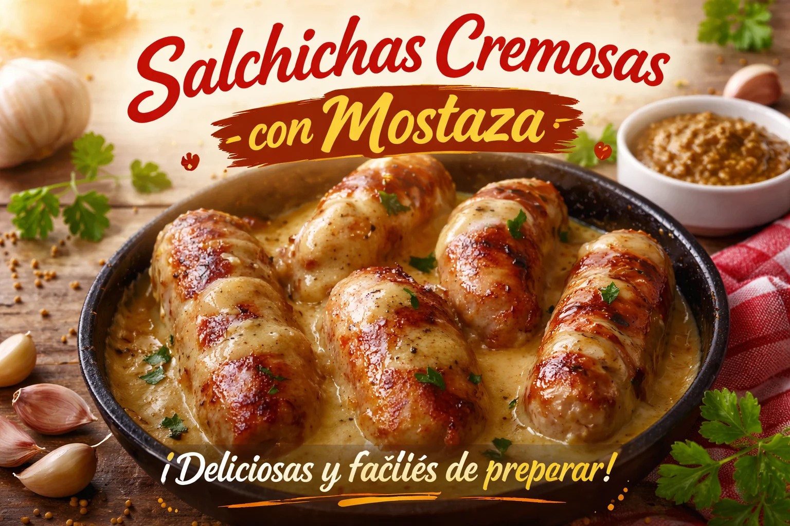 Salchichas Cremosas con Mostaza